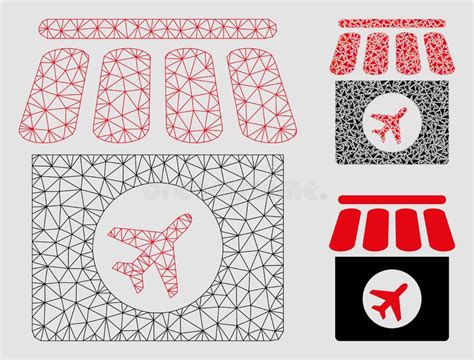 Duty Free Shop Vector Mesh Carcass Model And Triangle Mosaic Icon Stock Vector Illustration Of