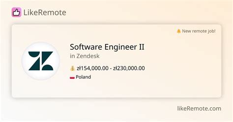 📩 Software Engineer Ii At 🏢 Zendesk Salary 💰zł15400000 Zł23000000 📍remote Job In 🇵🇱
