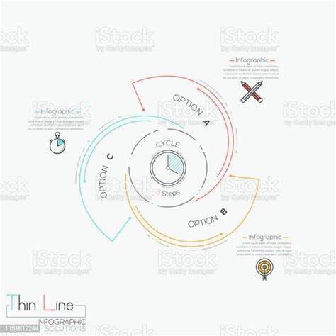 나선형 문자 요소가 3 개 있는 원형 인포 그래픽 디자인 서식 파일 인포그래픽에 대한 스톡 벡터 아트 및 기타 이미지 인포