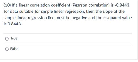 Solved If A Linear Correlation Coefficient Pearson Chegg