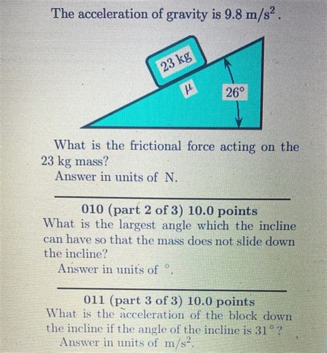 Solved 009 Part 1 Of 3 10 0 Points A Block Is At Rest On Chegg Com