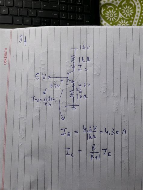 Example 137 Find The Values Of Ig Ic And Vc In The Circuit Below 6 100 And 8 300 Assume