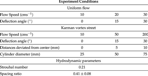 Simulation Experiment Conditions And Hydrodynamic Parameters
