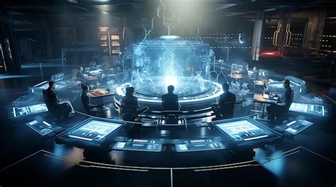 Premium Ai Image Futuristic Cybersecurity Workspace Featuring Advanced Encryption Technologies