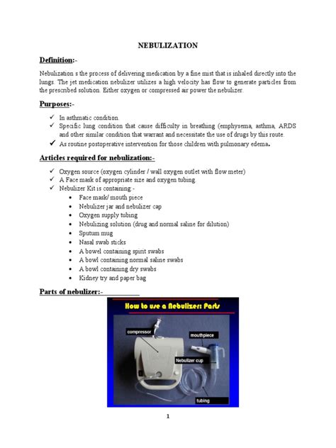 Nebulization Definition Pdf Clinical Medicine Pulmonology