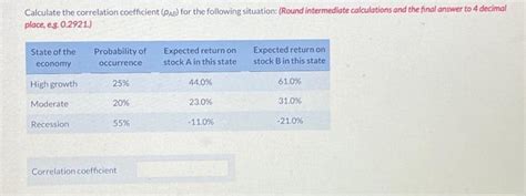 Calculate the correlation coefficient ρAB for the Chegg