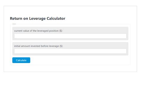 Return On Leverage Calculator Calculator Academy