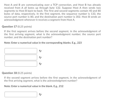 Solved Host A And B Are Communicating Over A Tcp Connection