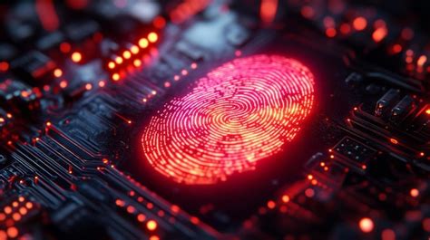 Hightech Digital Fingerprint On Circuit Board Generative Ai Premium Ai Generated Image