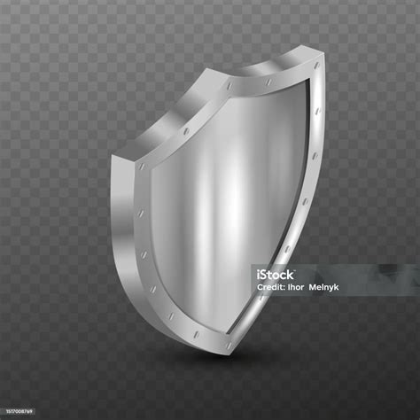 Metal Silver Shield Stock Illustration Download Image Now