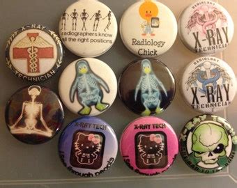 Set Of 10 X Ray Or Radiology Flat Back Buttons As Pictured