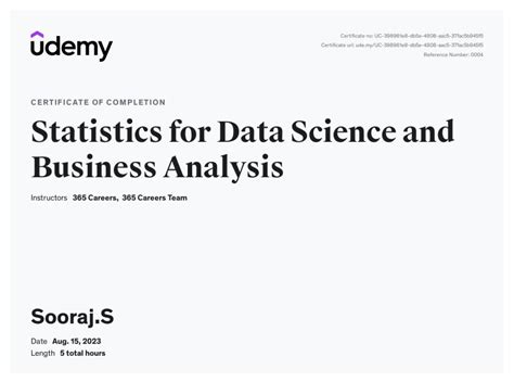 Datascience Businessanalysis Statistics Udemy Sooraj Sreekumar