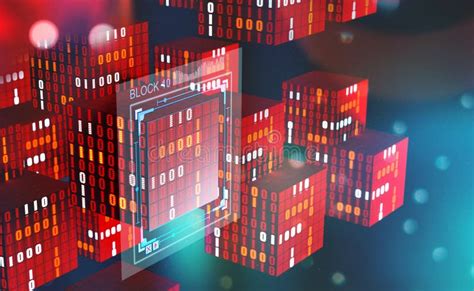 Blockchain Technology Information Blocks In Digital Space Decentralized Global Network Stock