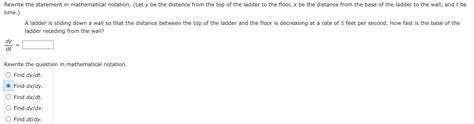 solved rewrite the statement in mathematical notation let