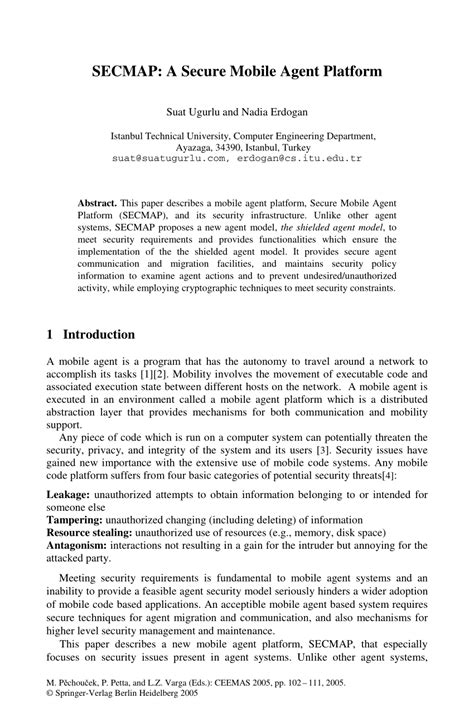 Pdf Secmap A Secure Mobile Agent Platform