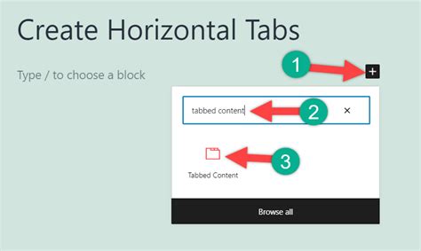 How To Create Horizontal Tabs In Wordpress