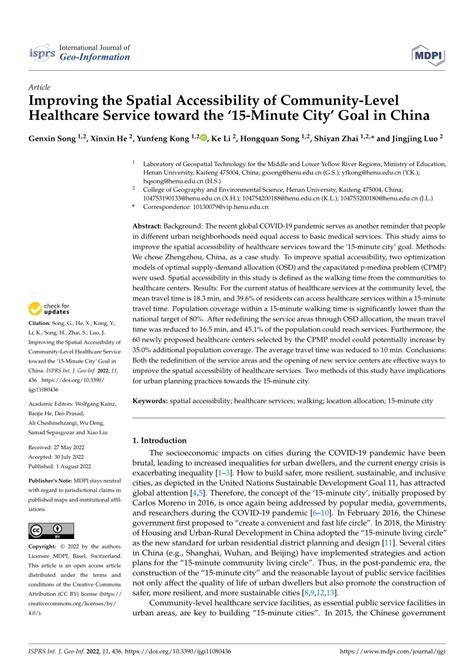 Pdf Improving The Spatial Accessibility Of Community Level Healthcare