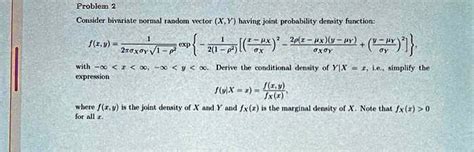 solved problem 2 consider bivariate normal random vector x y