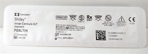 P N 70xltin Shiley Inner Cannula Xlt Disposable 7 0mm I D 2025 08