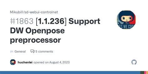 11236 Support Dw Openpose Preprocessor · Mikubill Sd Webui Controlnet · Discussion 1863