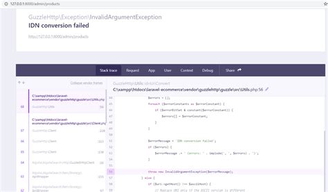 Laravel Guzzleexceptioninvalidargumentexception Idn Conversion Failed Stack Overflow