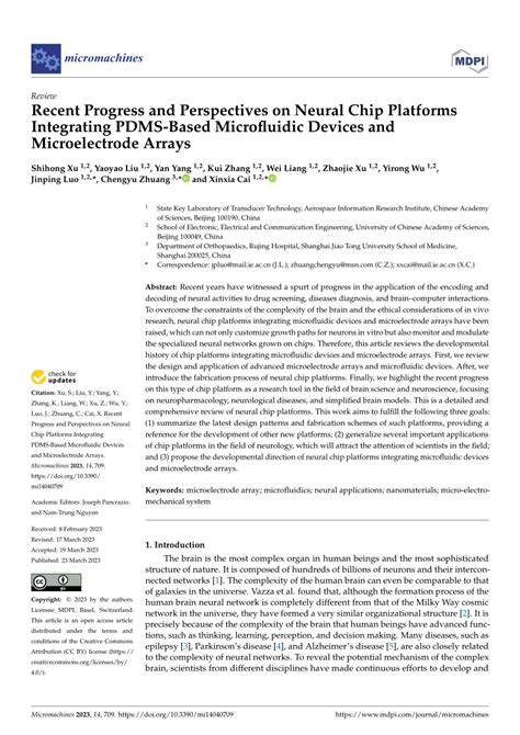 Pdf Recent Progress And Perspectives On Neural Chip Platforms