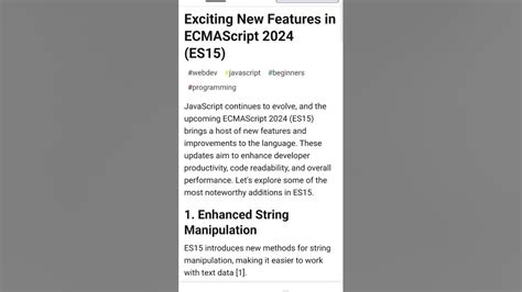 Exciting New Features In Ecmascript 2024 Es15 Javascript Coding Youtube