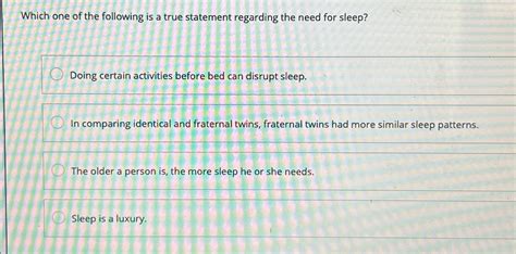 Solved Which One Of The Following Is A True Statement