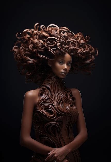 Premium Ai Image Beautiful Woman Covered In Creamy Chocolate Mouse World Chocolate Day