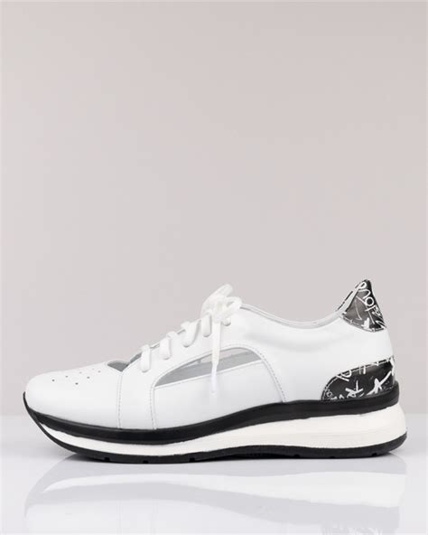 Естествена кожа в бяло и черно Mak