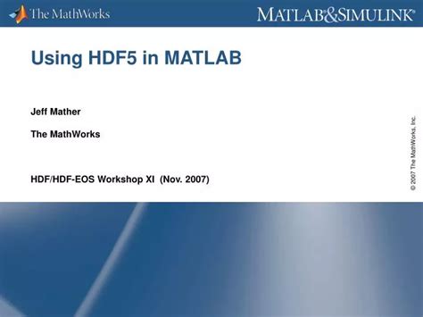 Ppt Using Hdf5 In Matlab Powerpoint Presentation Free Download Id