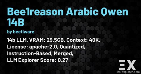 Bee1reason Arabic Qwen 14b By Beetleware Benchmarks Features And Detailed Analysis Insights