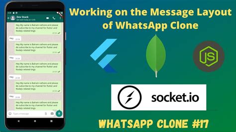 Flutter Working On The Message Layout Of Whatsapp Clone Material Ui 17 Youtube