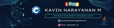 Kavin Narayanan M Software Engineer Zoho Skilled In Cc