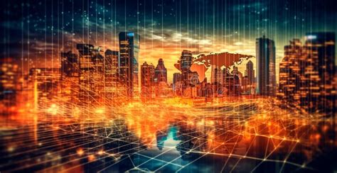 Global Network Concept Digital Point Of The World Map Global Network