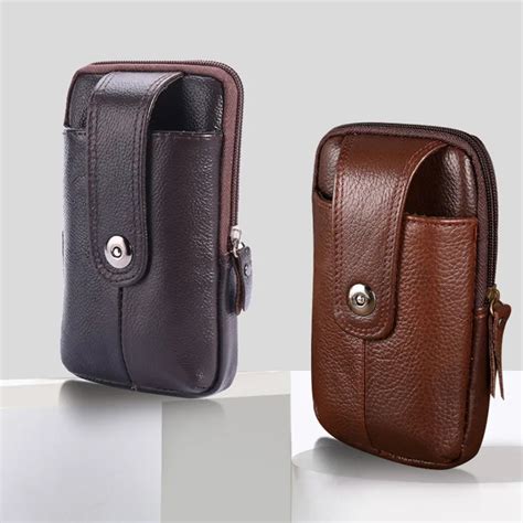 남성용 지갑 정품 가죽 허리 가방 전화 홀더 허리 벨트 남성 러닝 파우치 홀스터 케이스 키 머니 보관 가방 카드 가방 Aliexpress