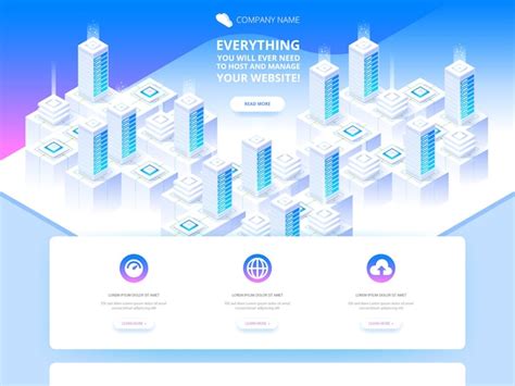 Premium Vector Hosting Concept With Cloud Data Storage And Server Room