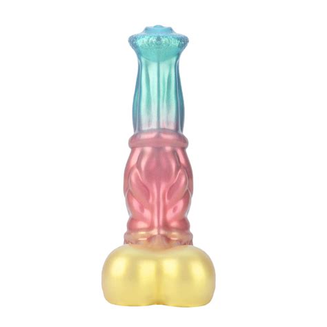Fantasy Unicorn Silicone Dildo 5 7 Inch Metallic Rainbow Pleasure Chest