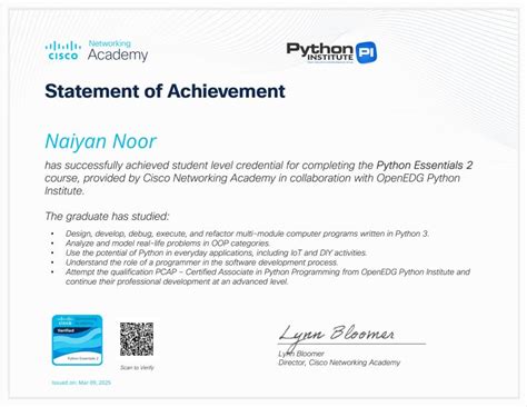 Python Certification Programming Learningjourney Cisco Naiyannoor