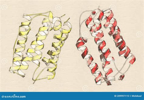 Interferon Beta Protein Cytokine Used To Treat Multiple Sclerosis Ms 3d Rendering Based On