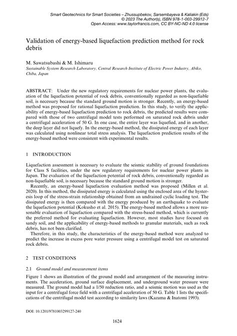 Pdf Validation Of Energy Based Liquefaction Prediction Method For
