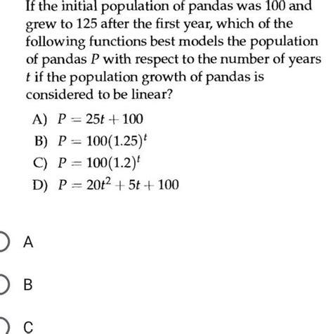 Answered If The Initial Population Of Pandas Was 100 And Grew To 125