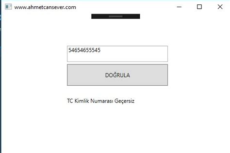 Wpf Form Tc Kimlik Numarası Sorgulama Web Tasarım And Programlama