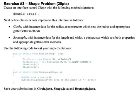 Solved Exercise 3 Shape Problem 20pts Create An