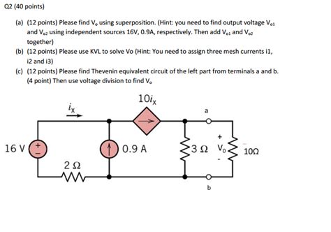 Solved Q Points A Points Please Find V Using Chegg Com