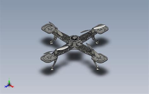 DRONE设计 四轴飞行器 STEP 模型图纸免费下载 懒石网