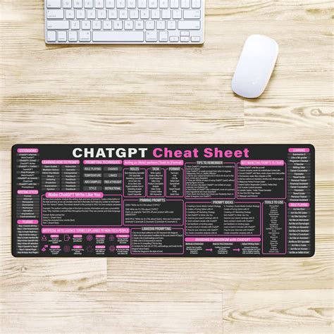 Chat Gpt Cheat Sheet For Designer Mouse Pad Programmer Hacker Unique