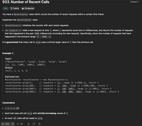 99클럽 코테스터디 35일차tilnumber Of Recent Calls
