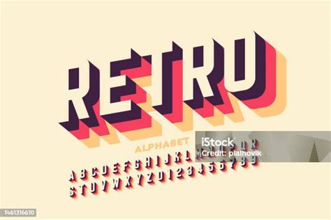 레트로 스타일의 글꼴 디자인 컴퓨터 글자에 대한 스톡 벡터 아트 및 기타 이미지 컴퓨터 글자 1970 1979 년 알파벳