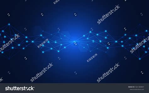 Abstract Technology Background Connecting Dots Lines Stock Vector